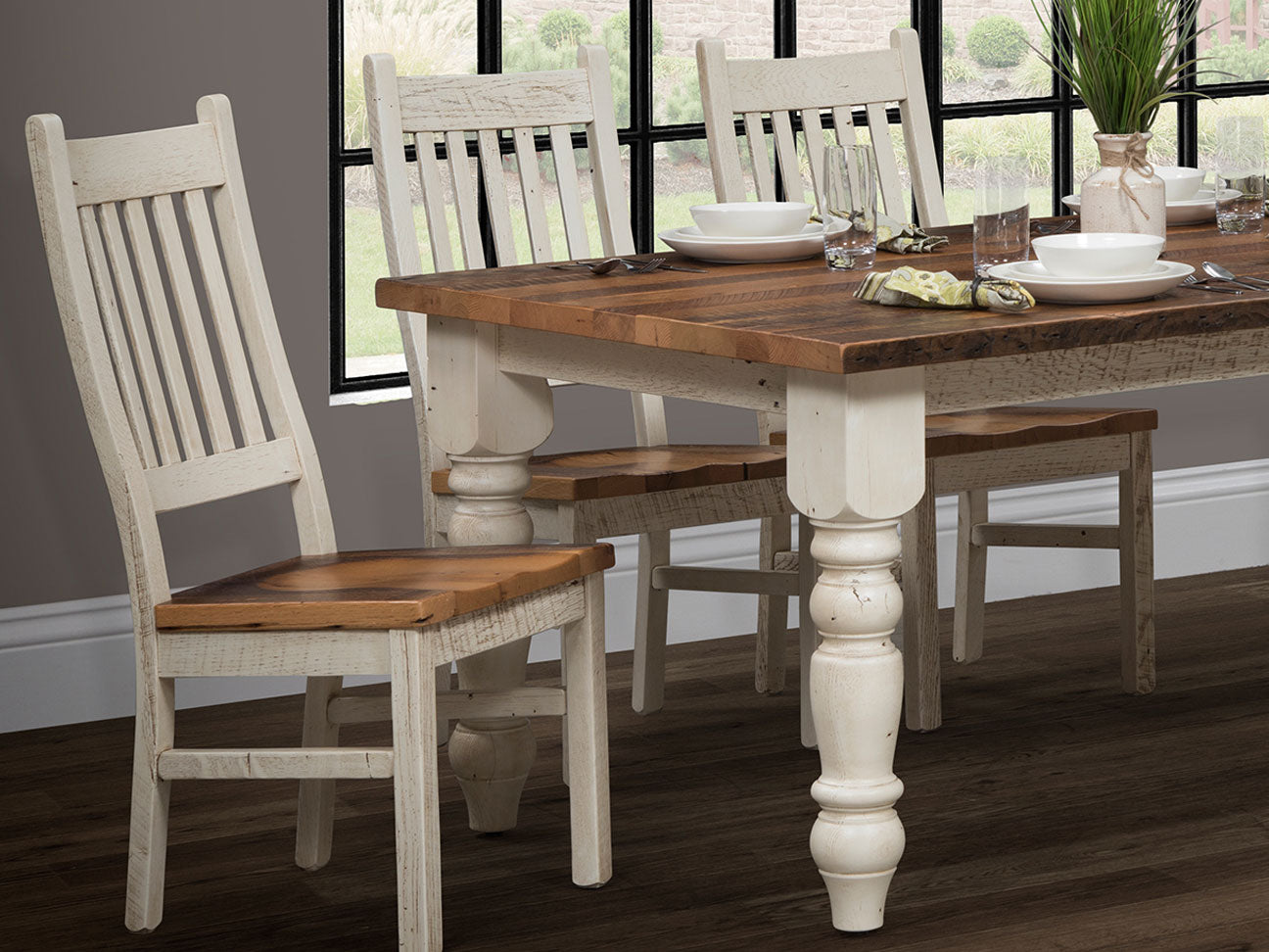 Farmingdale Barnwood Dining Table | Farmhouse Style Table Amish Made ...